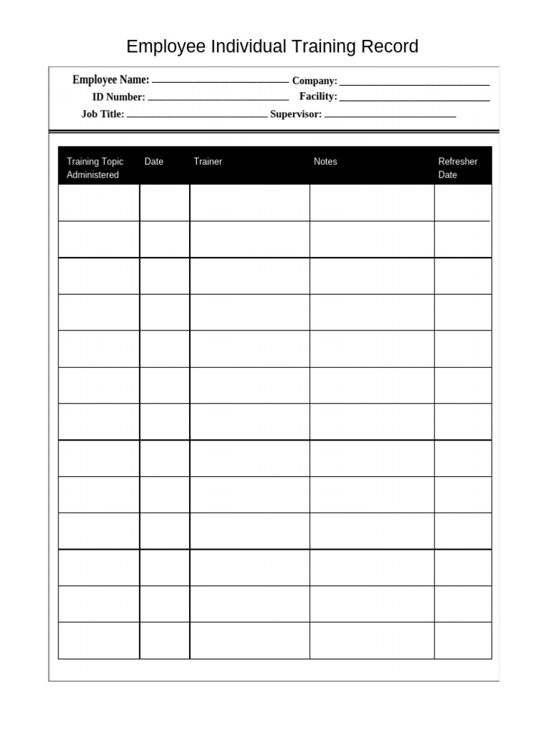 Employee Individual Training Records | PDF | Career & Growth