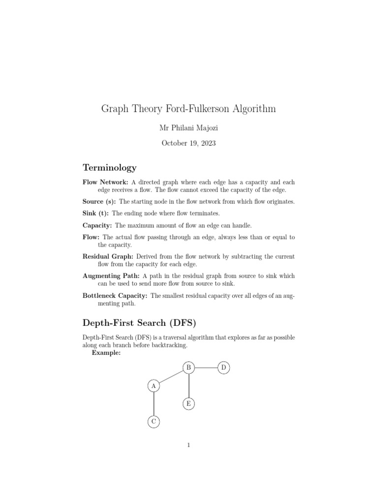 4MTH312 Ford Fulkerson | PDF | Discrete Mathematics | Combinatorics