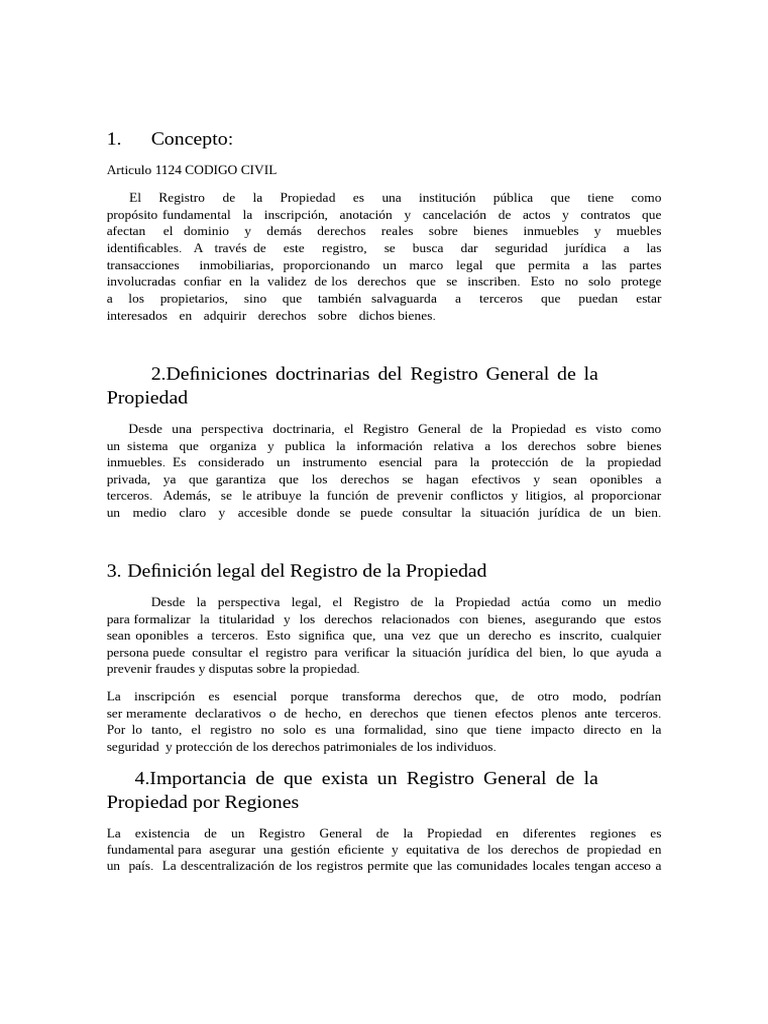 Registro de La Propiedad | PDF | Propiedad | Derechos