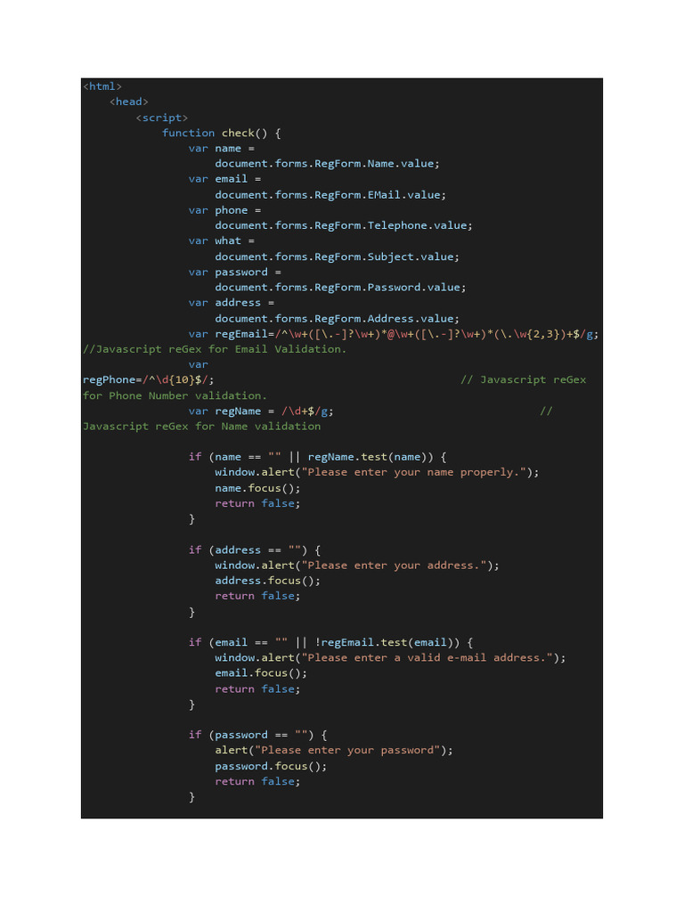 Form Validations Code | PDF Form Validations Code | PDF