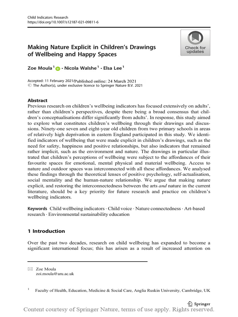 Making Nature Explicit in Children's Drawings of Wellbeing and Happy ...