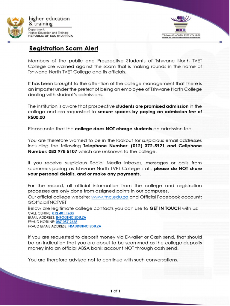 Registrations Scam Alert | PDF | Business