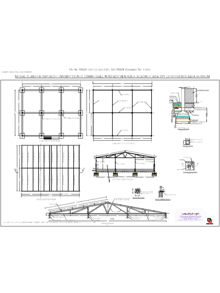 Dining Hall Plan for 120 Students | PDF