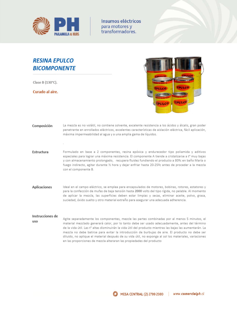 Resina Epóxica Bicomponente para Electricidad | PDF | Epoxy | Gel