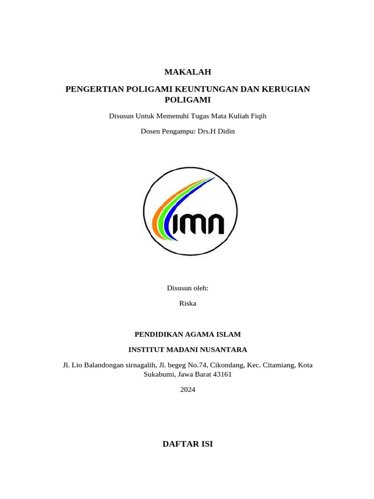 Pengertian Poligami Keuntungan Dan Kerugian Poligami | PDF | Agama ...