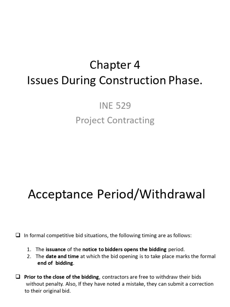 Construction Phase Issues and Solutions | PDF | Liquidated Damages ...