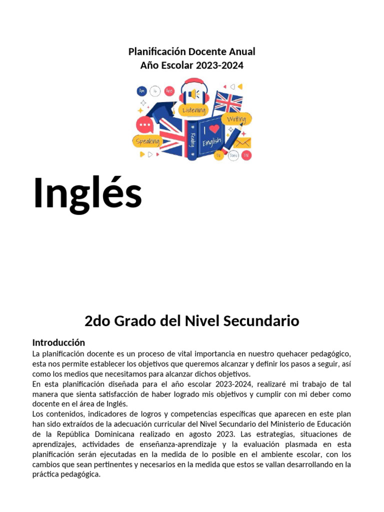 2do Ingles | PDF | Aprendizaje | Evaluación
