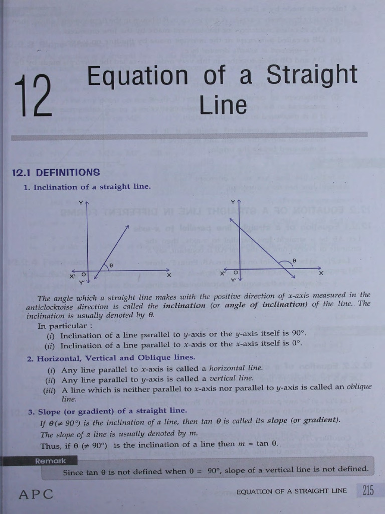 Chapter-12 Equation of a Straight Line (2) | PDF