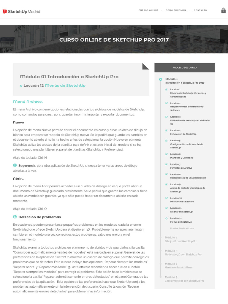 Menús de SketchUp | PDF | Sketch Up | Archivo de computadora