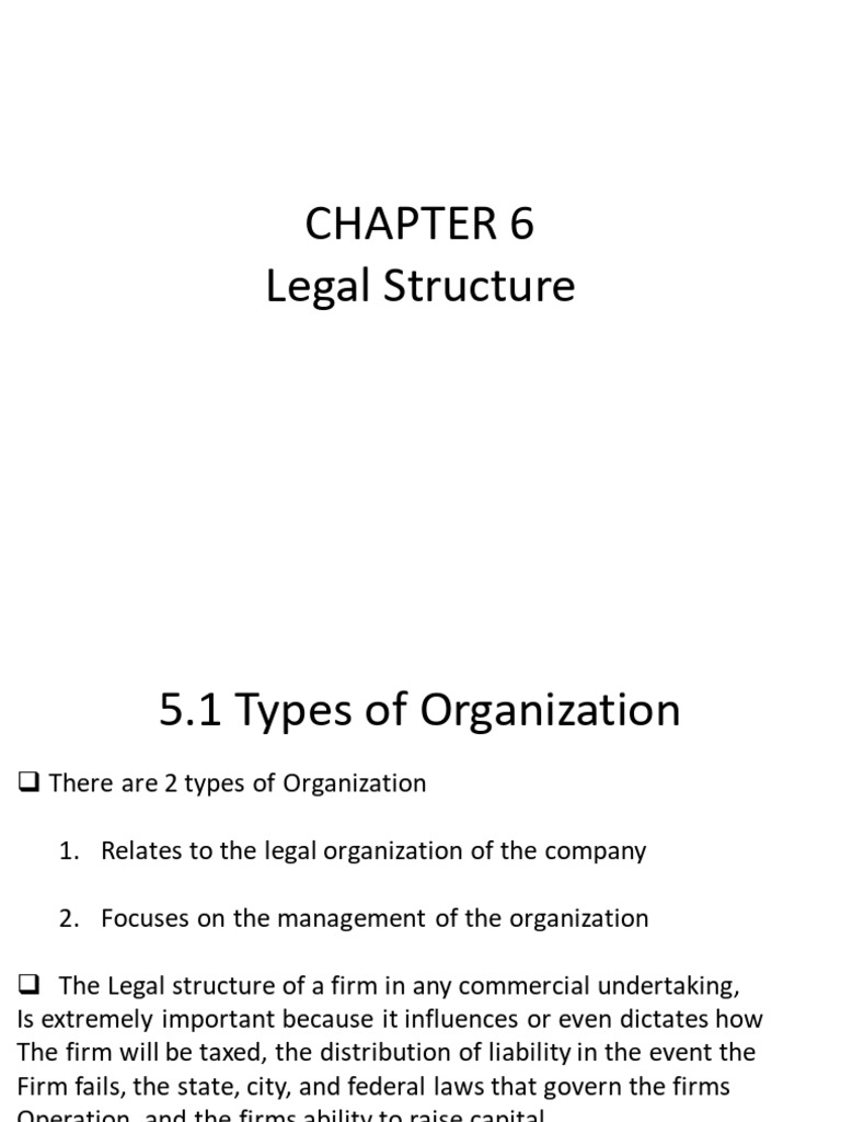 Chapter 6 Legal Structure F23 | PDF | Partnership | Corporations