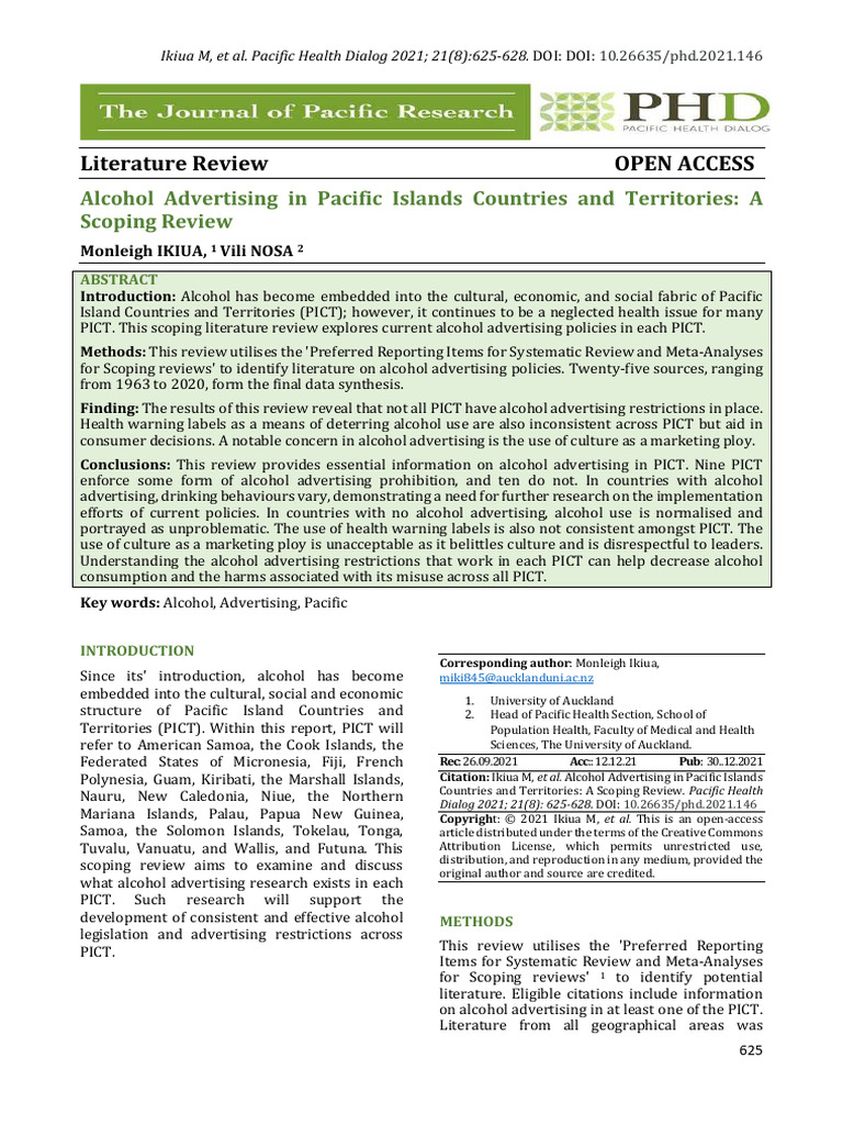 Alcohol Advertising in Pacific Islands C | PDF | Alcohol