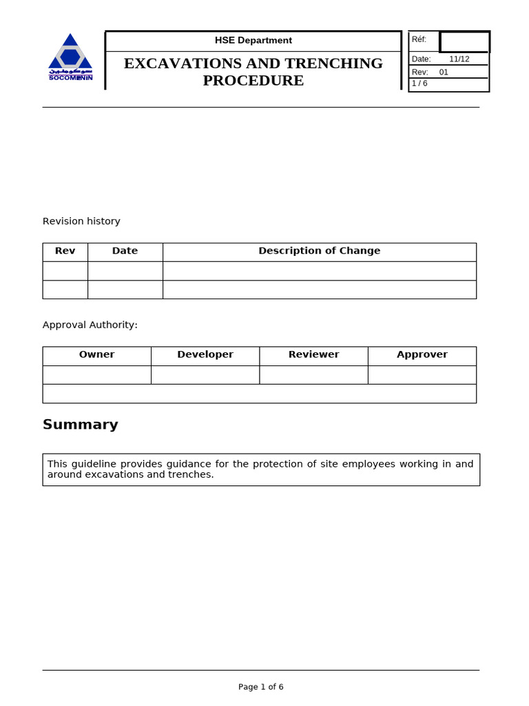 Excavations & Trenching | PDF | Trench