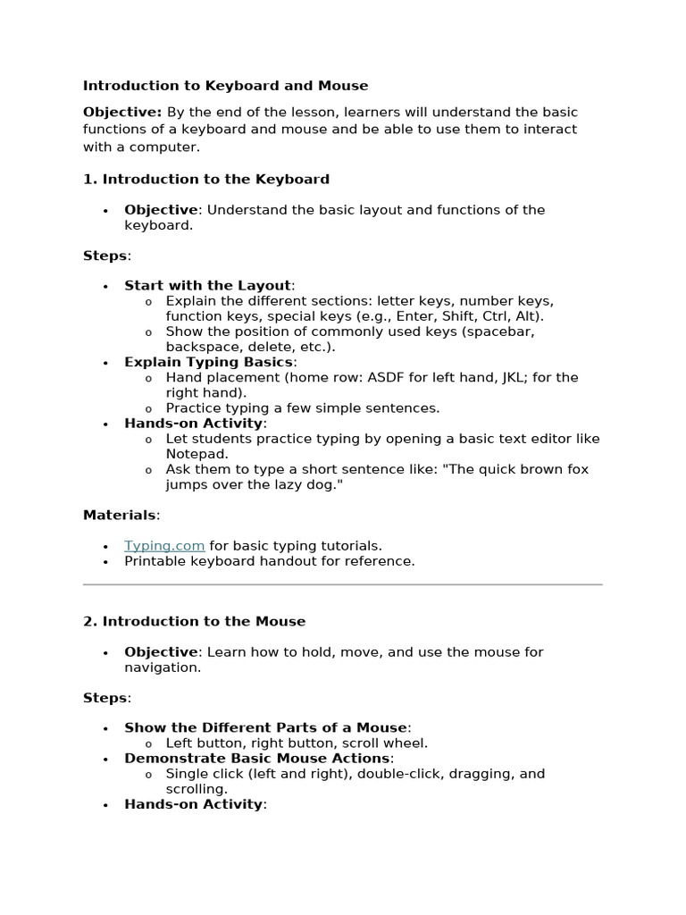 Introduction To Keyboard and Mouse | PDF | Computer Keyboard | Control Key