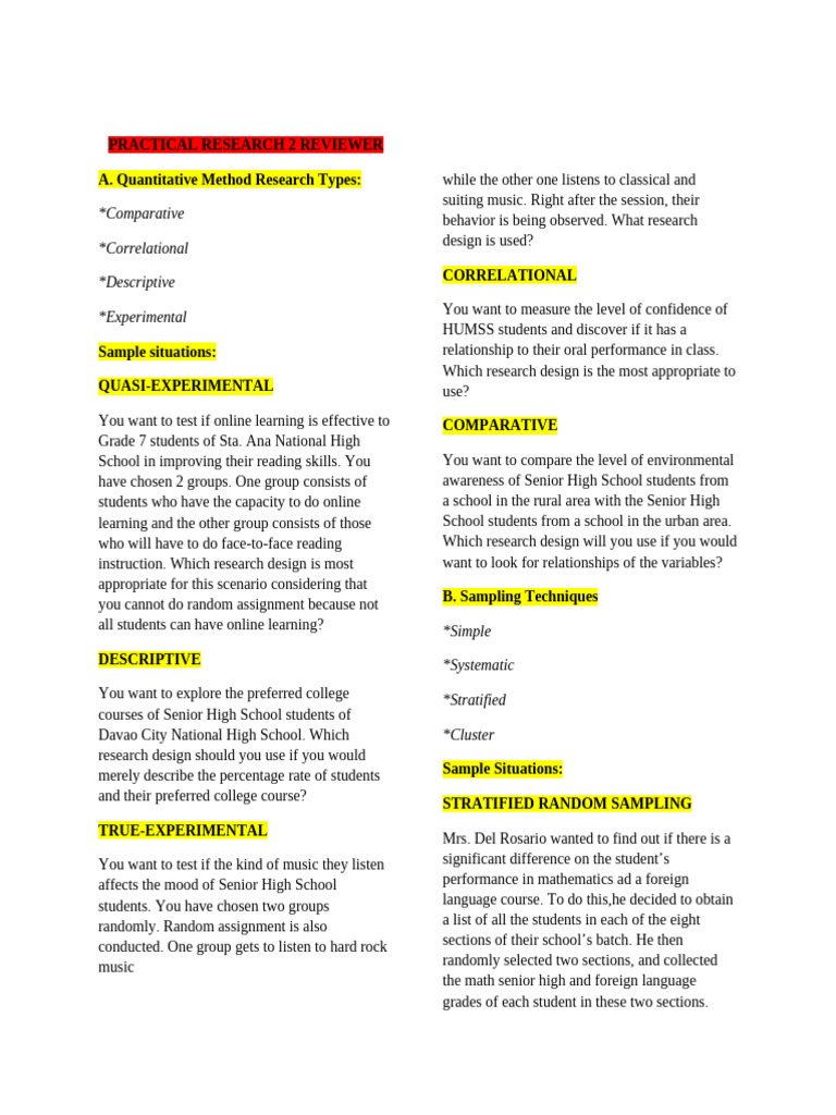Grade 11 Practical Research Reviewer | PDF | P Value | Student's T Test