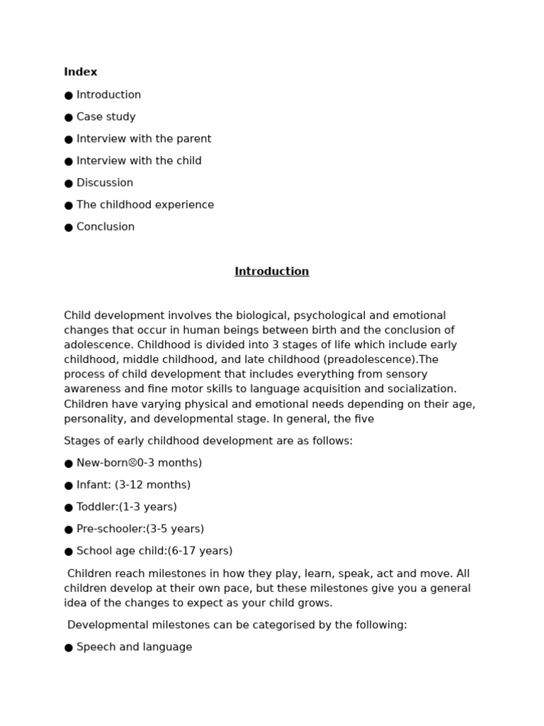 Child Journals | PDF | Child Development | Interview