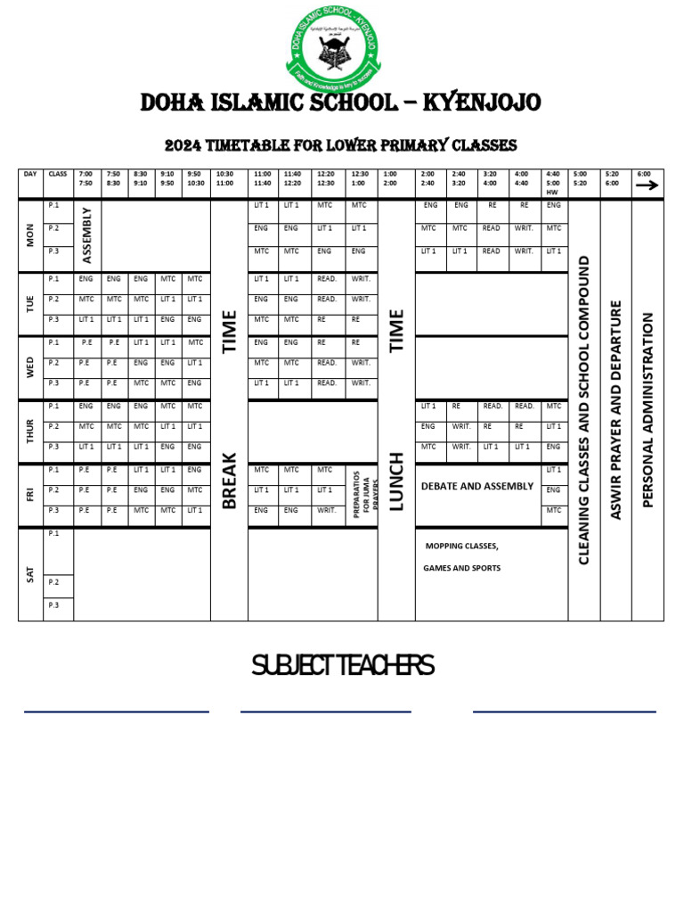 Lower Timetable Original | PDF