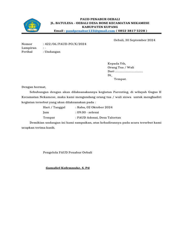 Undangan Parenting | PDF