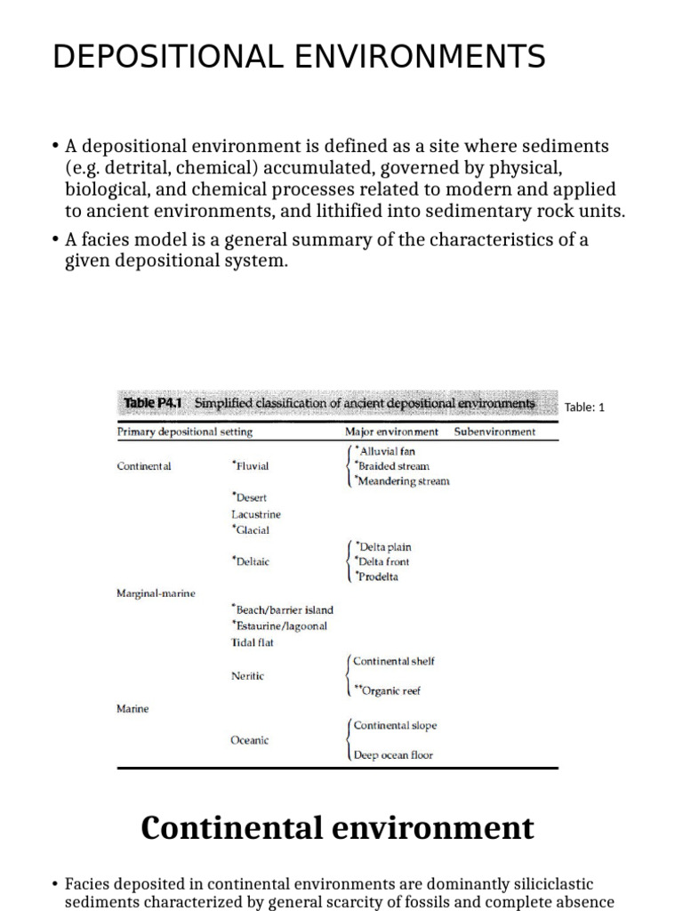 Depositional Environments | PDF | Glacier | Sedimentary Rock