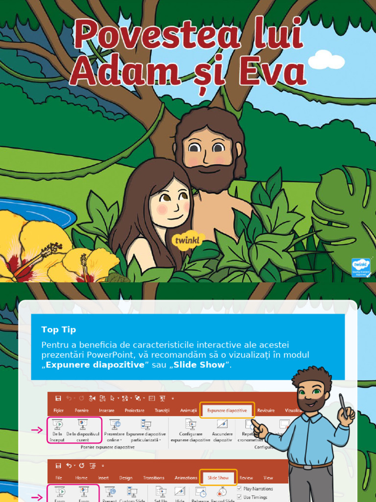 Povestea Lui Adam Si Eva Powerpoint - Ver - 2 | PDF