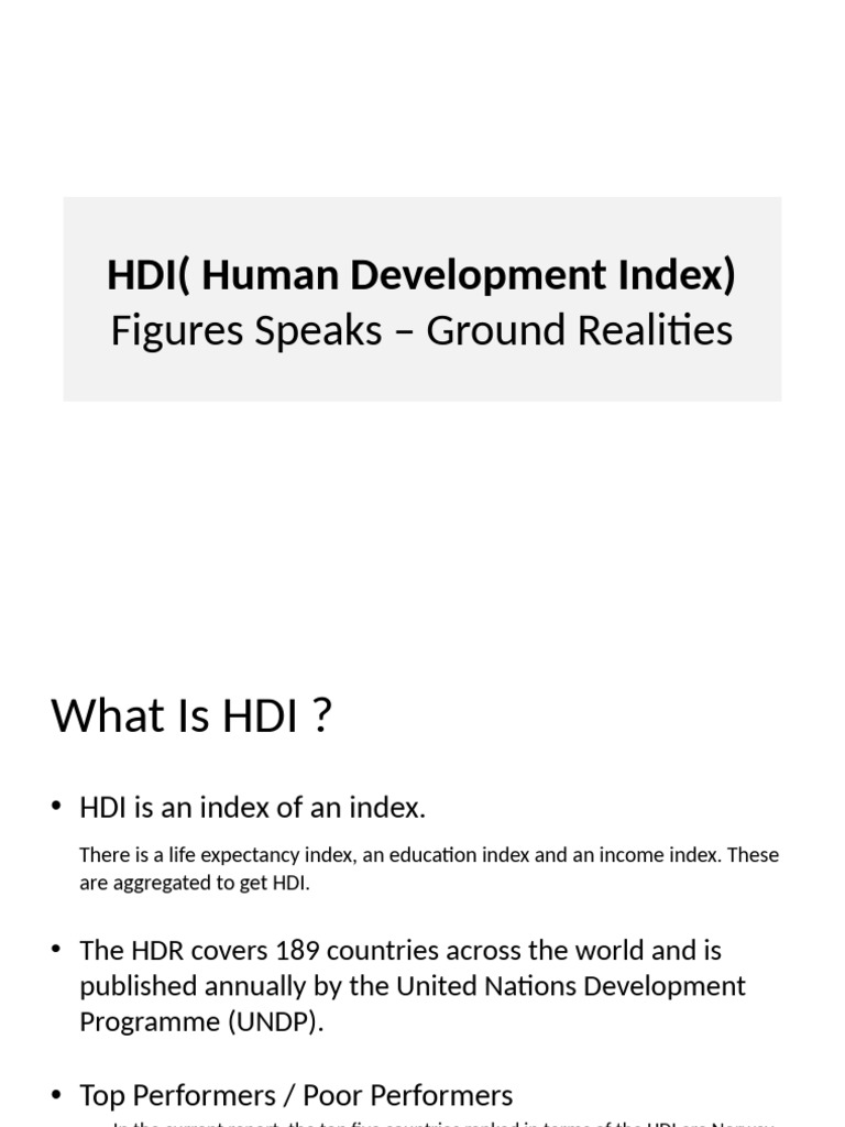 Figures Speak India Ground Realities - HDI | PDF | Human Development Index | Economies