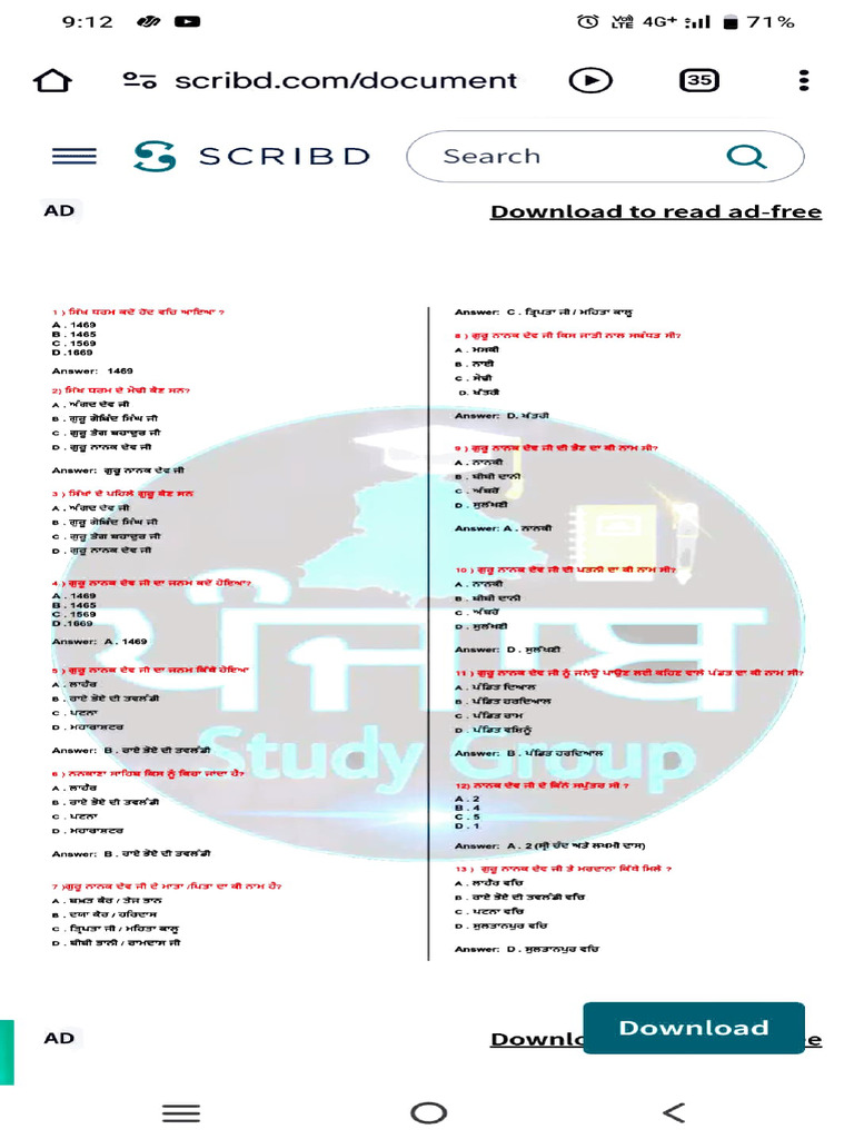 Scribd Quiz Answers | PDF