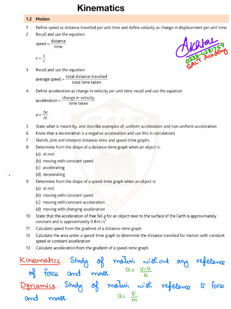 Motion Analysis in Physics: Key Concepts | PDF | Acceleration | Velocity
