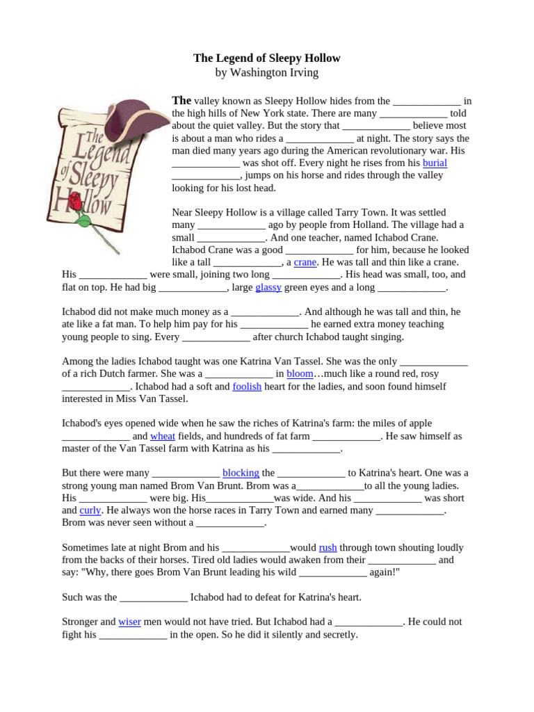 ENG_Sleepy hollow_Fill in gaps exercise | PDF | The Legend Of Sleepy ...