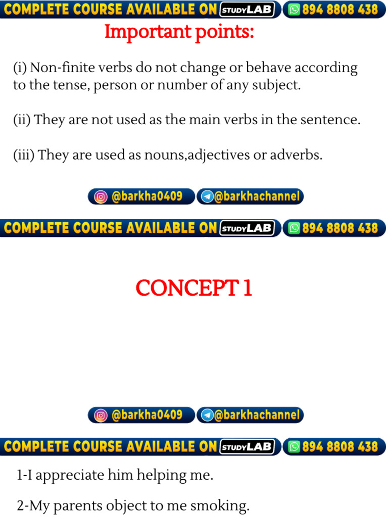 Non Finite Verbs | PDF | Verb | Language Mechanics