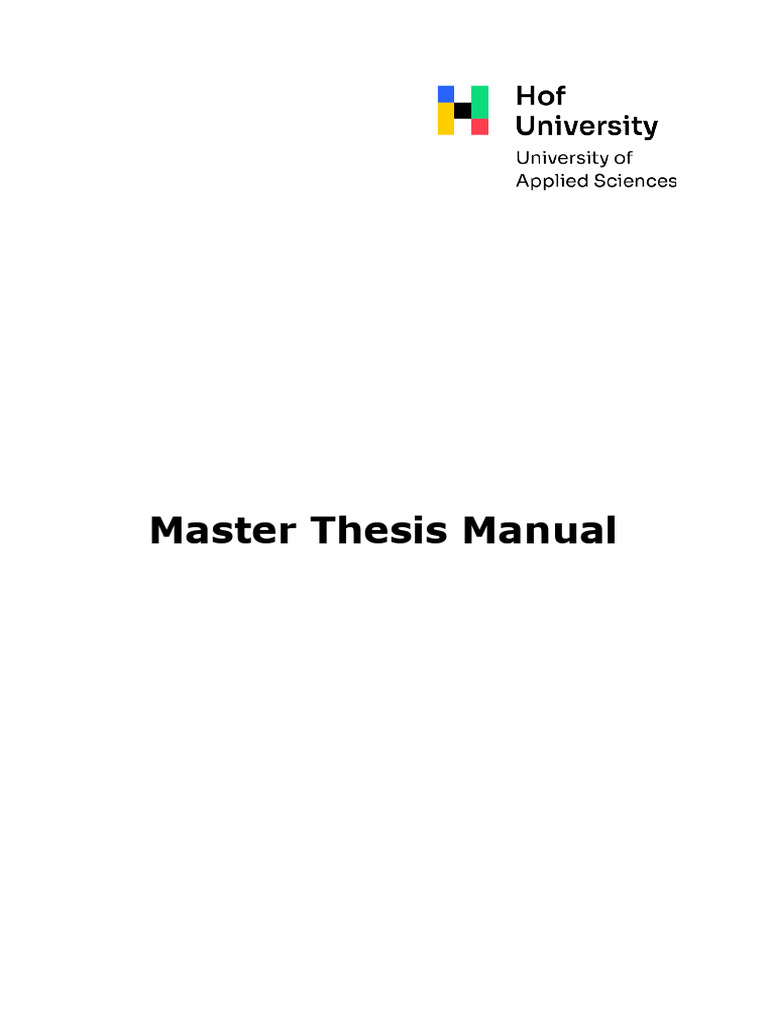 Guidelines for Master Thesis SS 2023 | PDF | Thesis | Citation
