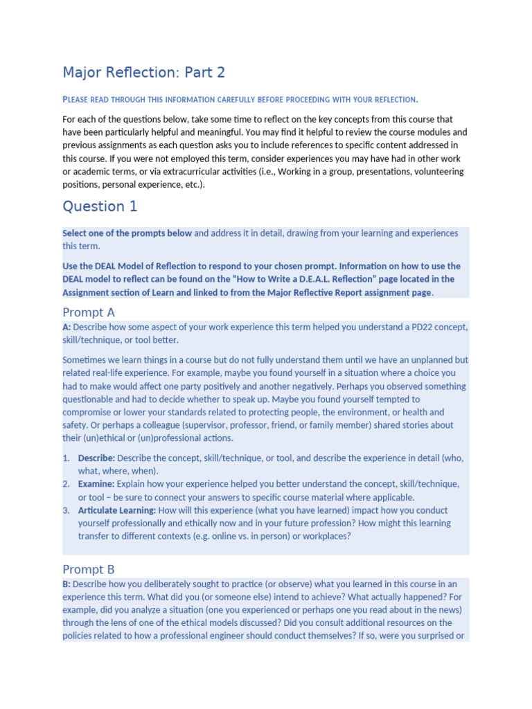 MRR-part2-template | PDF | Experience | Learning
