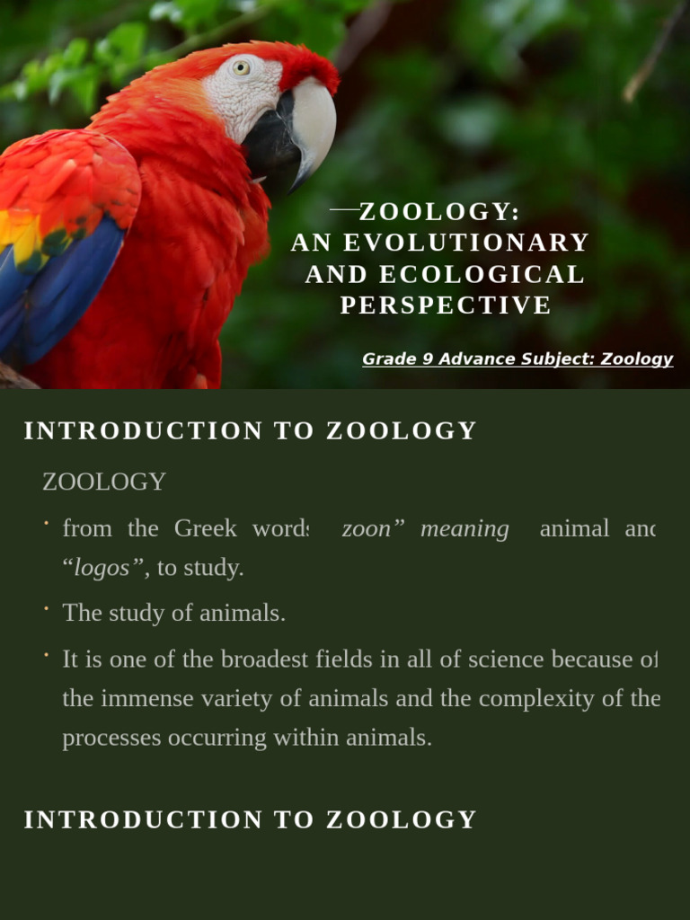 Introduction To Zoology | PDF | Zoology | Extinction