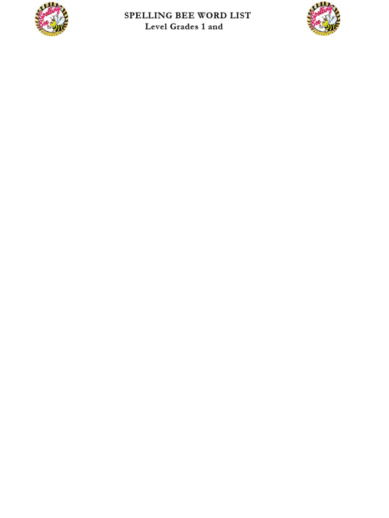 Spelling Bee Lists All Grades | PDF