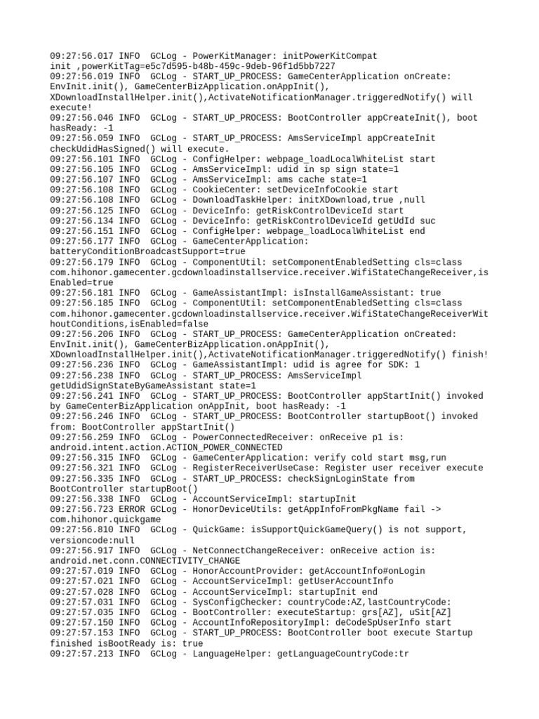 GameCenter Application Startup Log | PDF