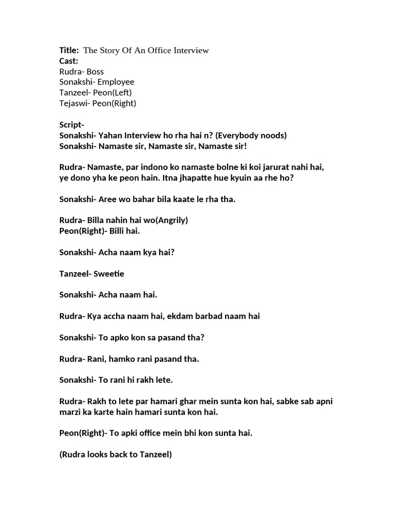 Script - One Act Play-2 | PDF | Language Arts & Discipline