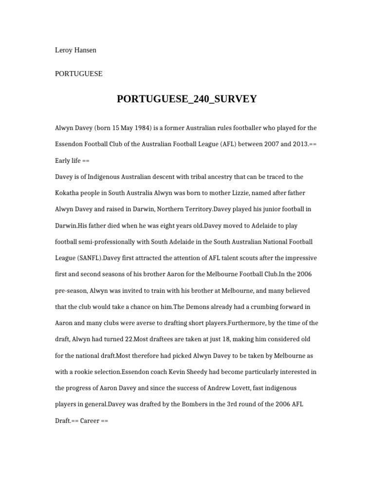 portuguese-240-survey-pdf-australian-rules-football-football-codes