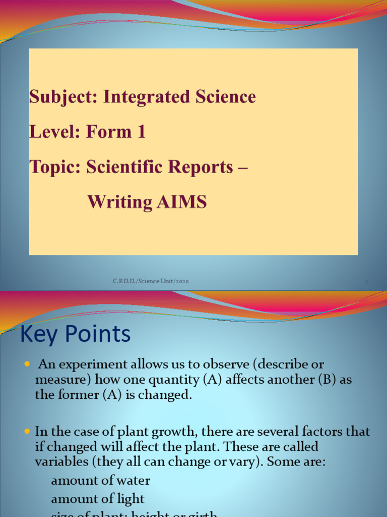 Writing aims | PDF | Experiment | Seed