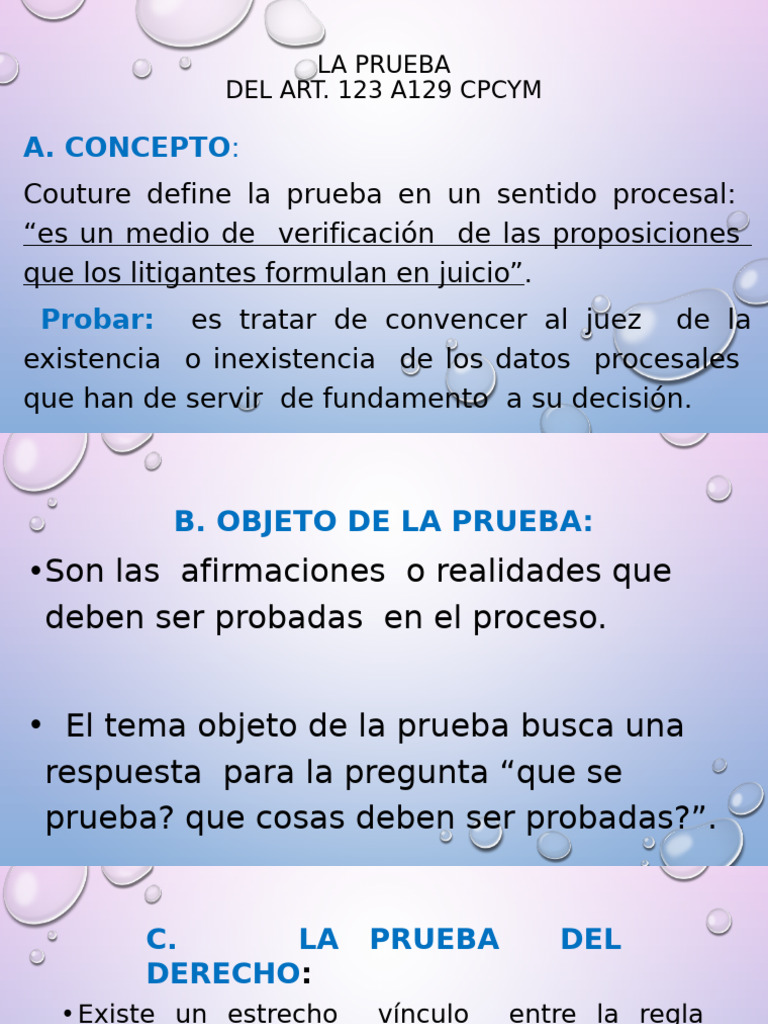 Diapositivas La Prueba (Final) | PDF | Evidencia (ley) | Ley procesal