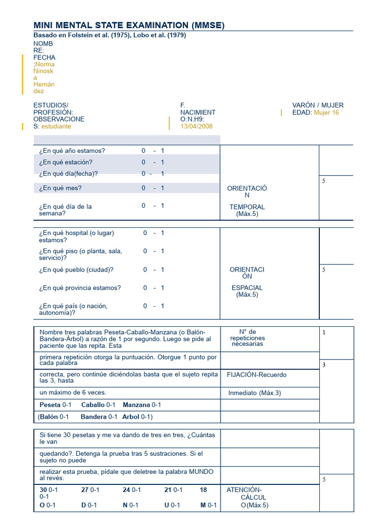 Mini Mental | PDF