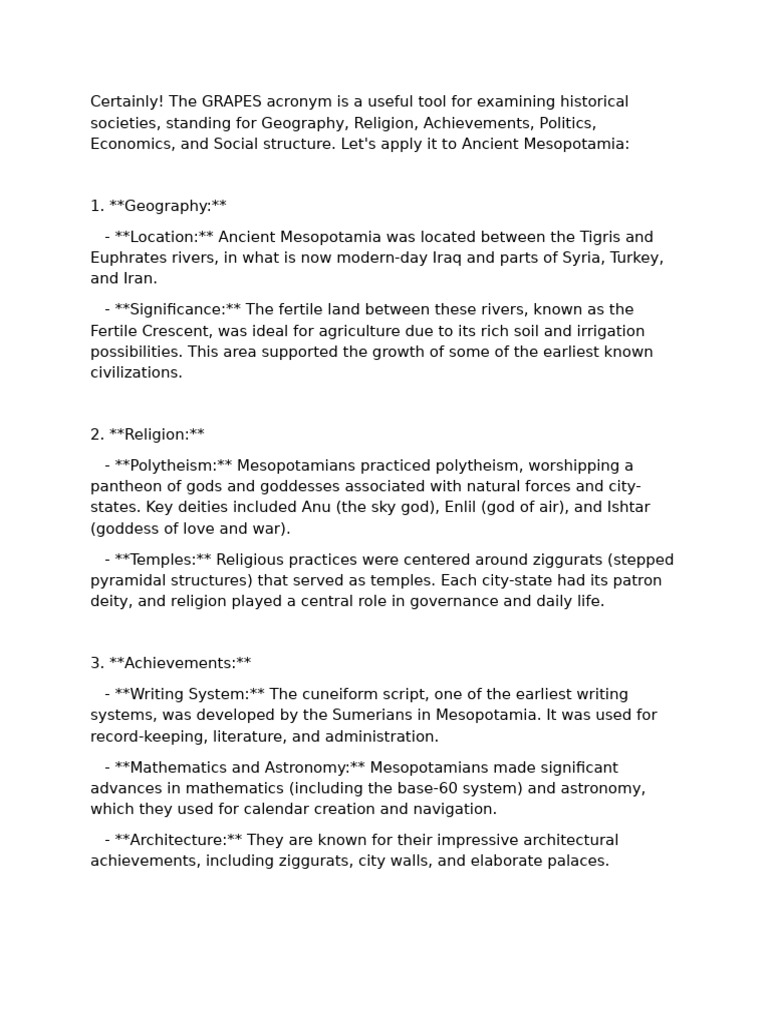 GRAPES of History | PDF | Mesopotamia | Ancient Egypt