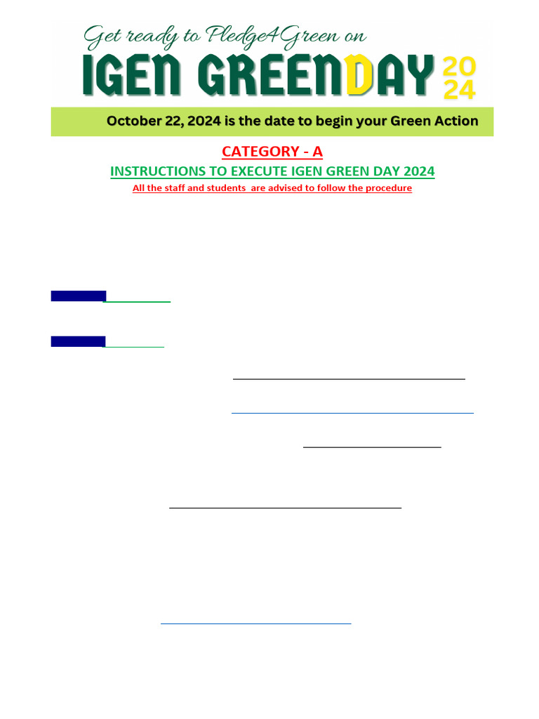 IGEN Green Day 2024 Participation Guide | PDF | Sustainability ...