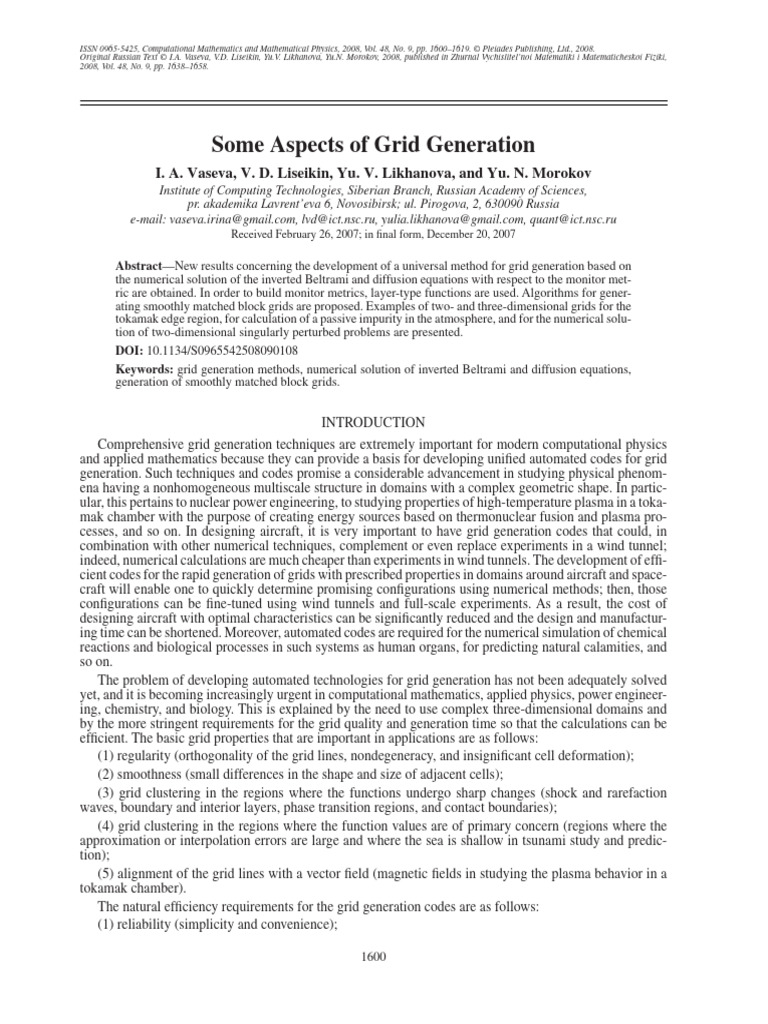 Some Aspects of Grid Generation | PDF | Numerical Analysis | Finite Element Method