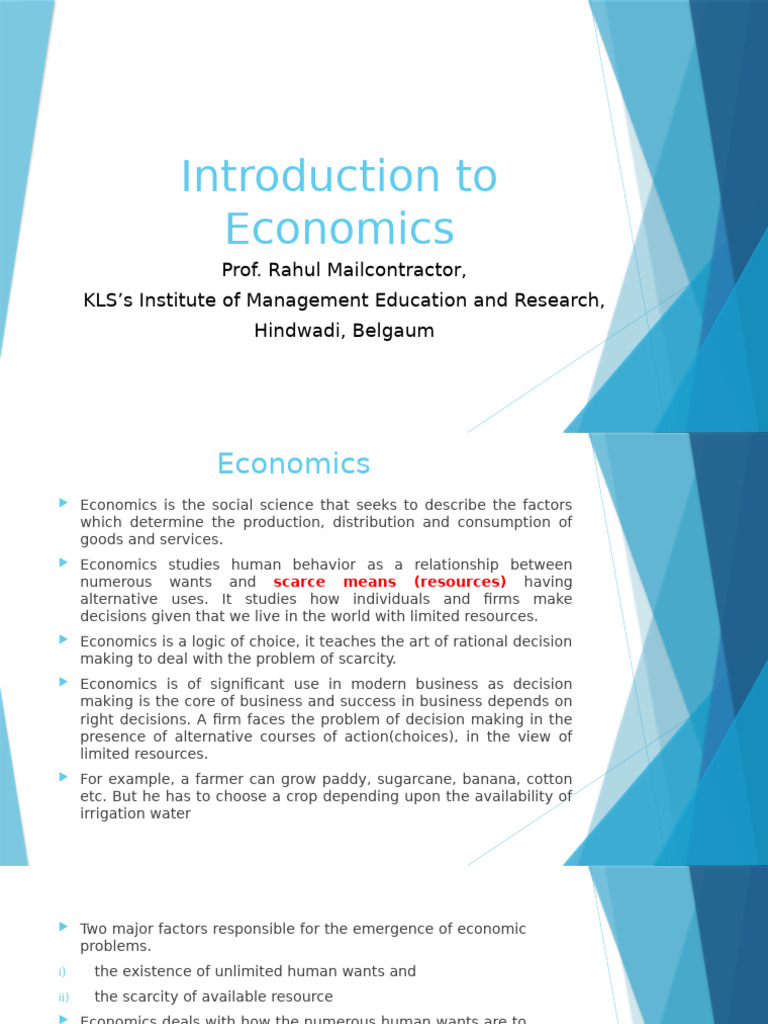 Module 1 Introduction To Economics and Managerial Economics | PDF ...