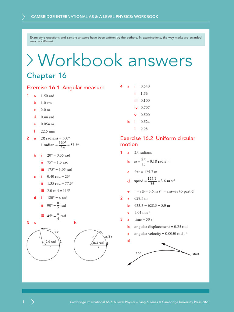 workbook_answers_chapter_16_asal_physics | PDF | Acceleration | Physics