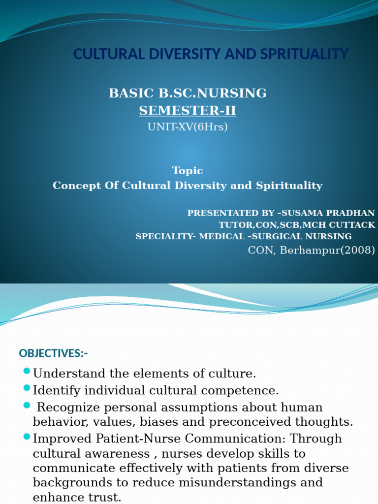 Cultural Diversity and Spirituality in Nursing | PDF | Spirituality ...