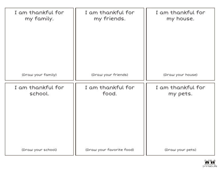 Printable I Am Thankful Worksheet Page 4 | PDF