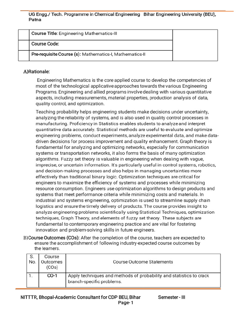 Engineering Mathematics-III | PDF