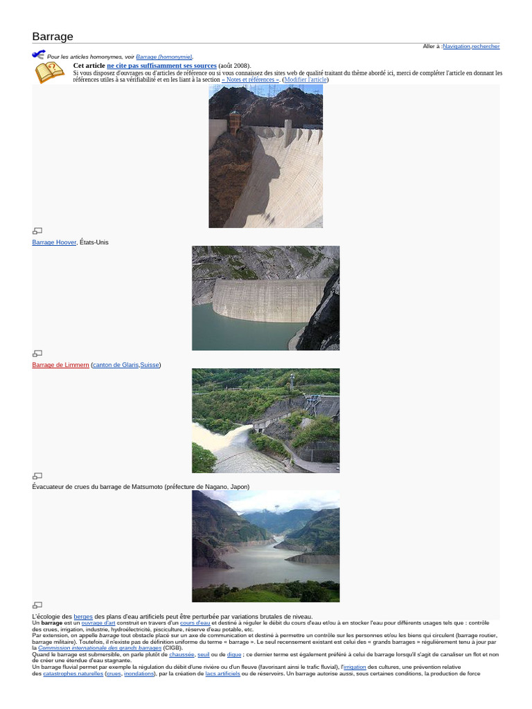 Impact des barrages sur l'écosystème | PDF | Barrage | Sciences de la terre