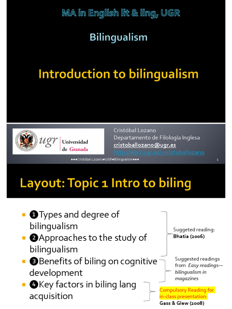 HANDOUT 1 Intro To Bilingualism | PDF | Second Language Acquisition ...