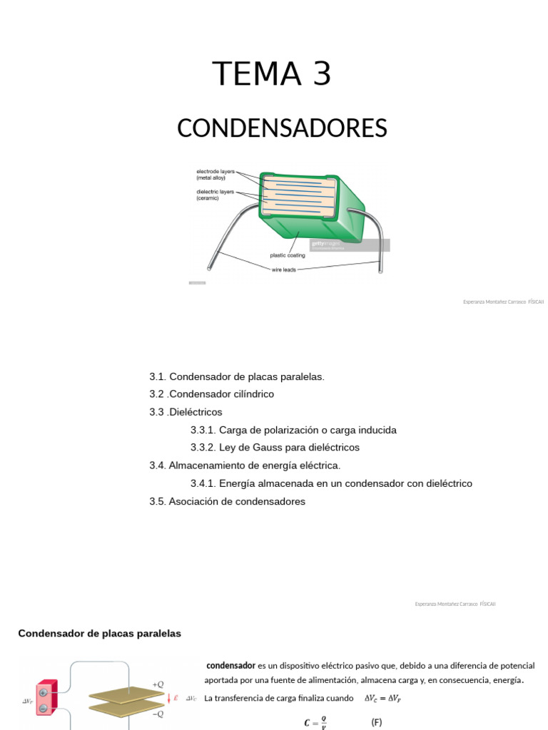 TEMA 3 cONDENSADORES | PDF | Condensador | Dieléctrico