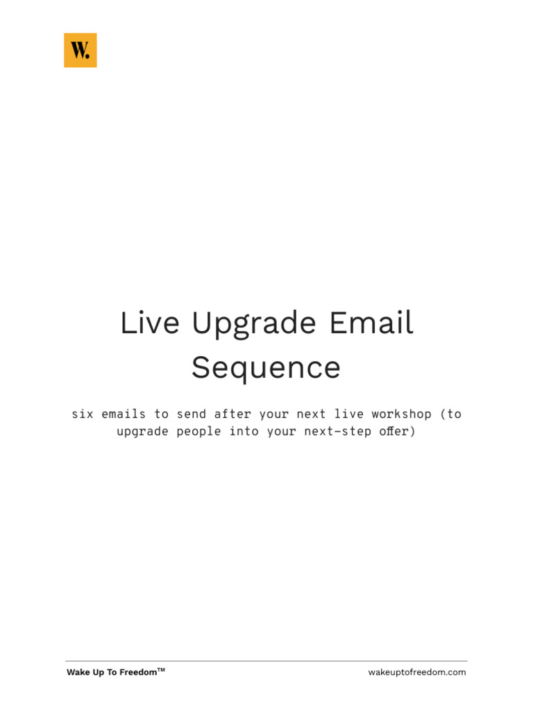 Upgrade Email Sequence for Workshops | PDF | Faq